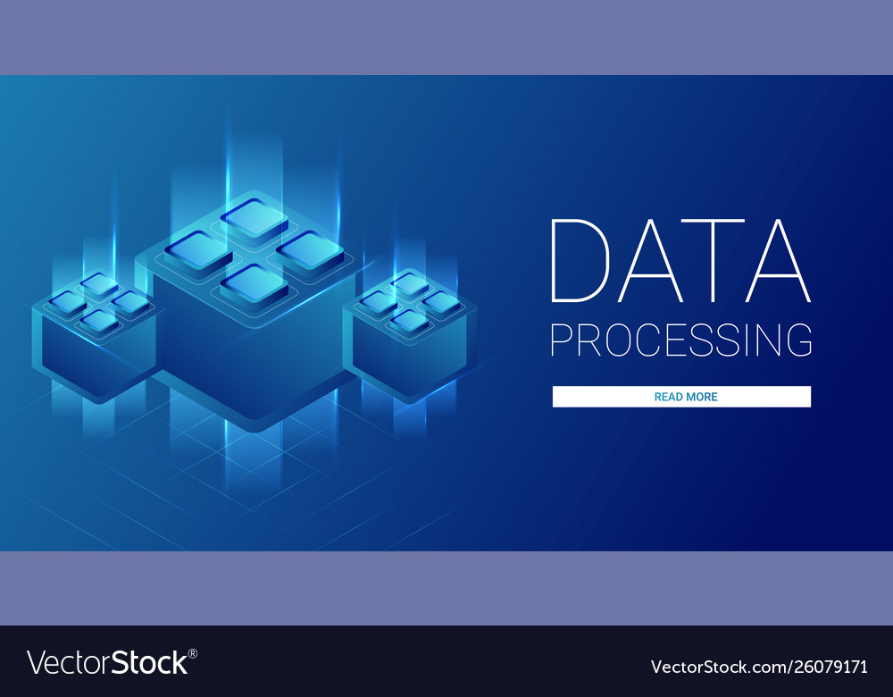 Concept big data processing energy station Vector Image