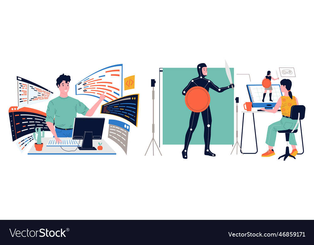 Game development specialists create gaming web Vector Image