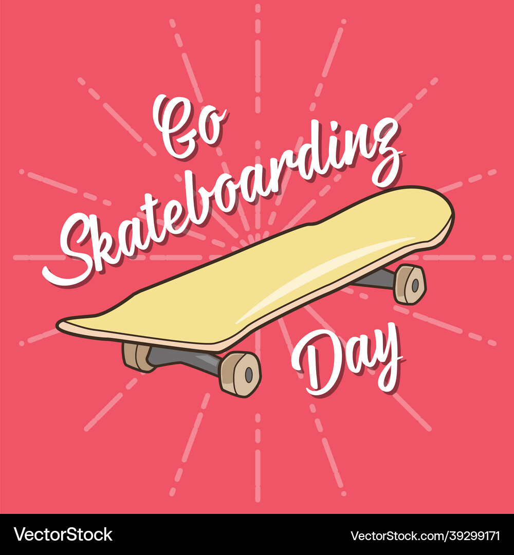 Go skateboarding day lettering font Royalty Free Vector