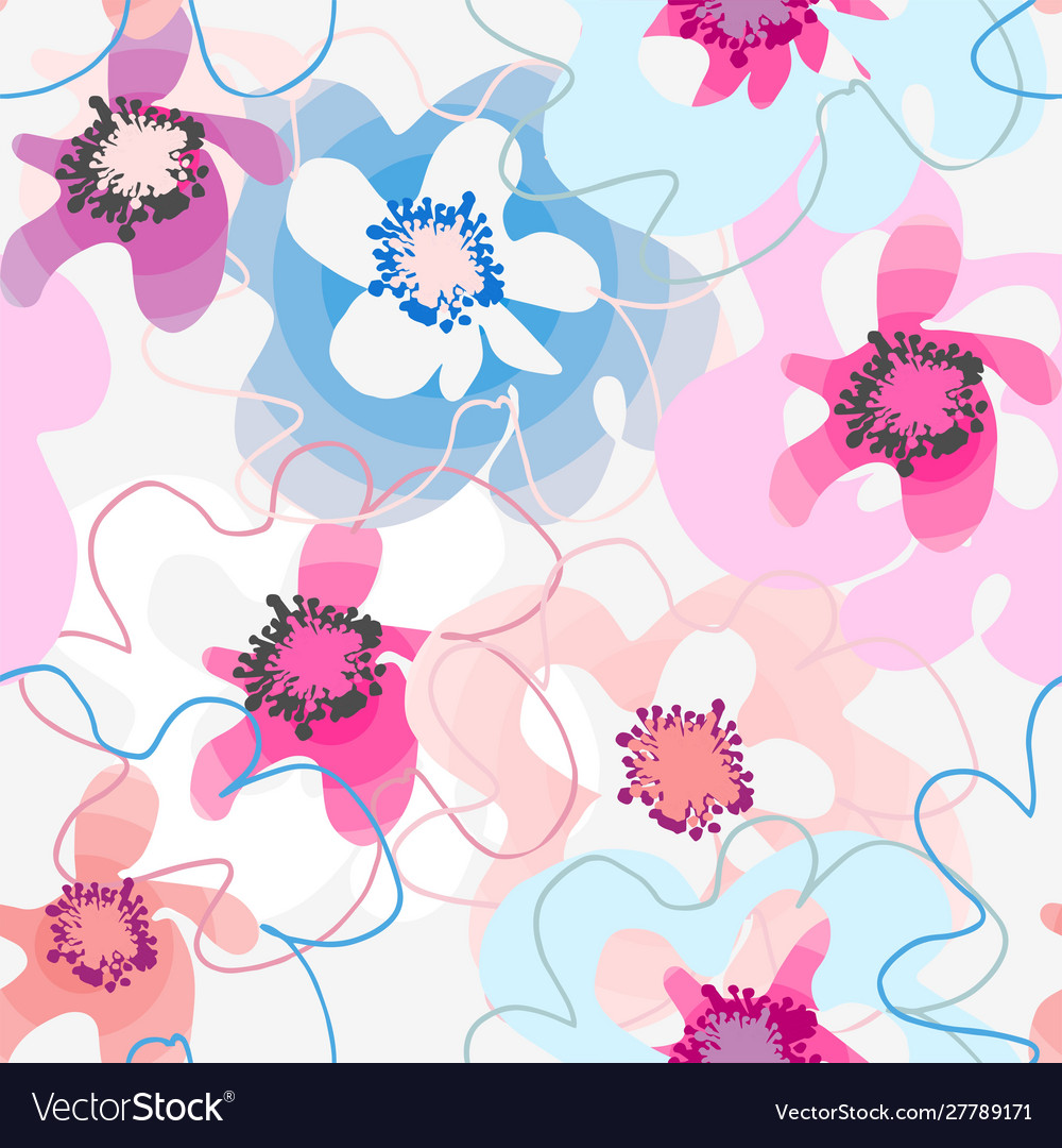 Hand-drawn flowers in scandinavian stile Vector Image