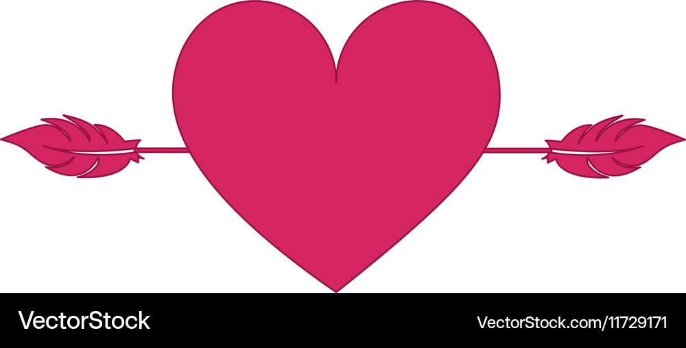 Heart cartoon with arrow icon image Royalty Free Vector
