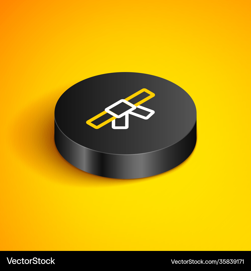 Isometric line black karate belt icon isolated Vector Image