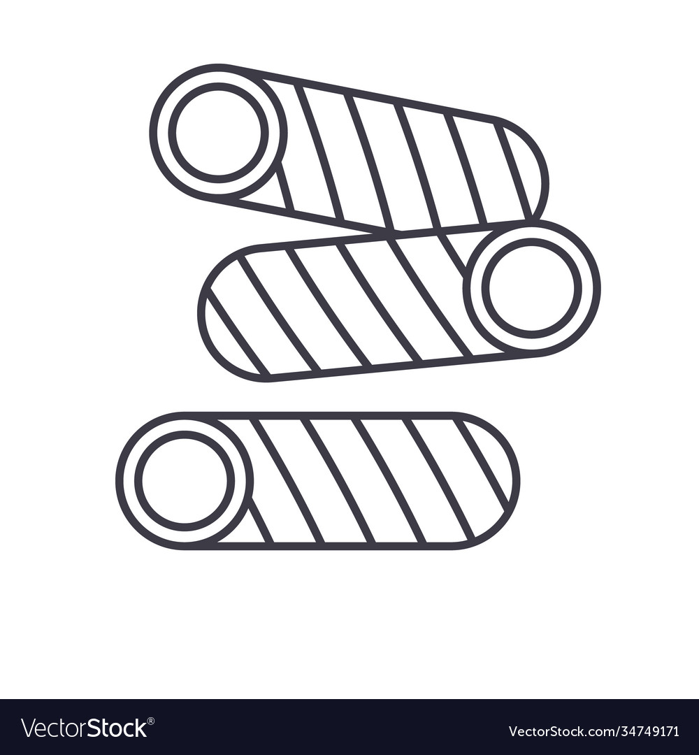 Macaroni icon linear isolated thin Royalty Free Vector Image