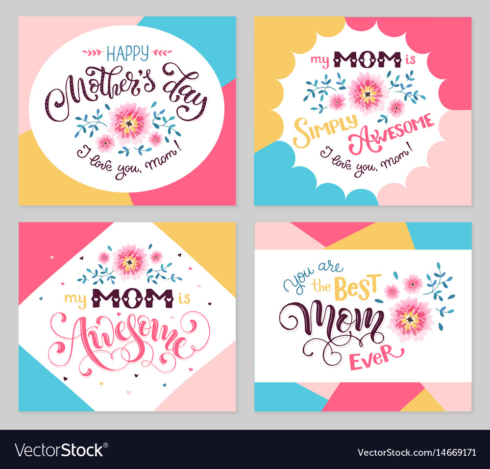 Mothers Day Card Collection Royalty Free Vector Image