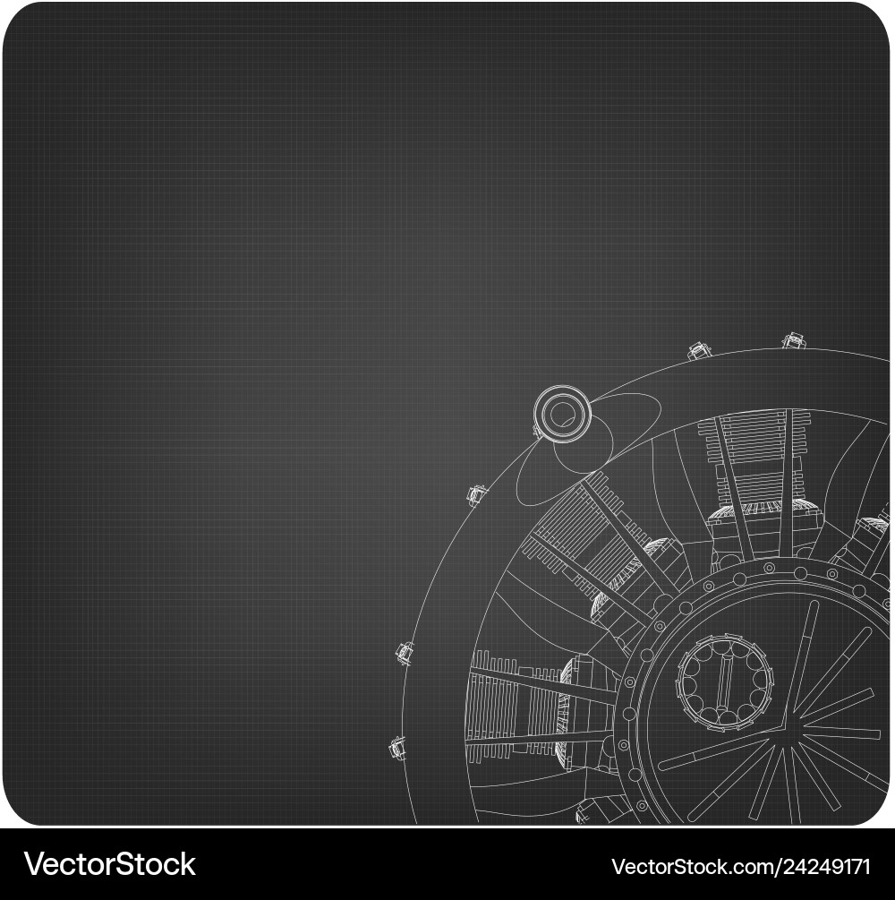 Radial engine on a gray Royalty Free Vector Image
