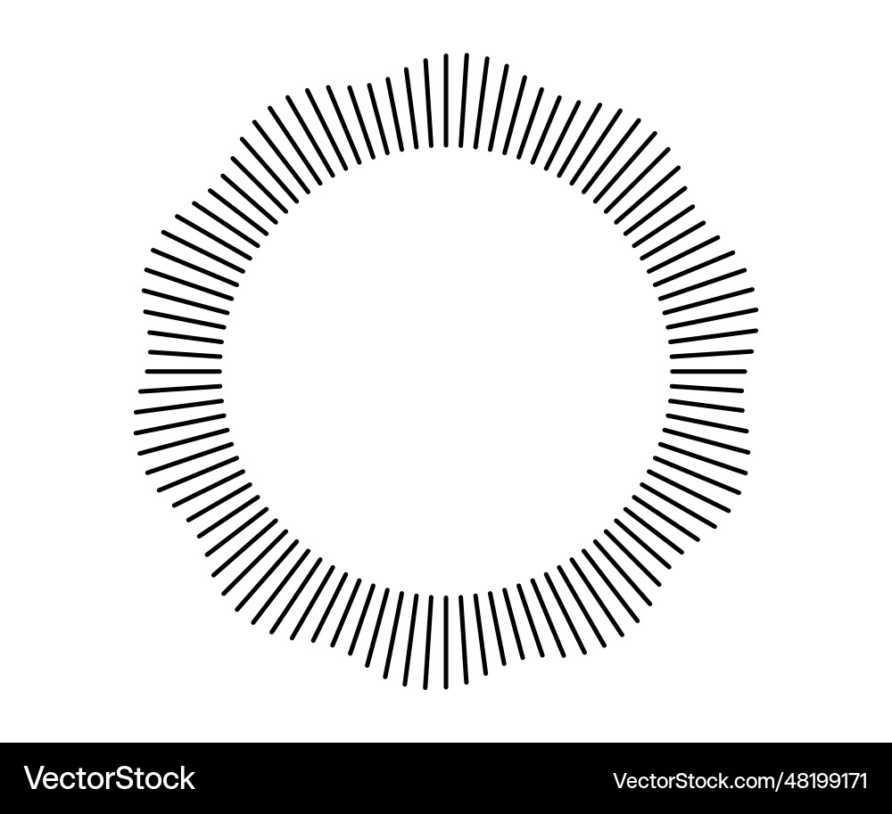 Radial wave sound lines circular frame sound Vector Image