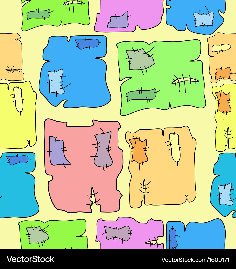 Seamless pattern of pieces of cloth Royalty Free Vector
