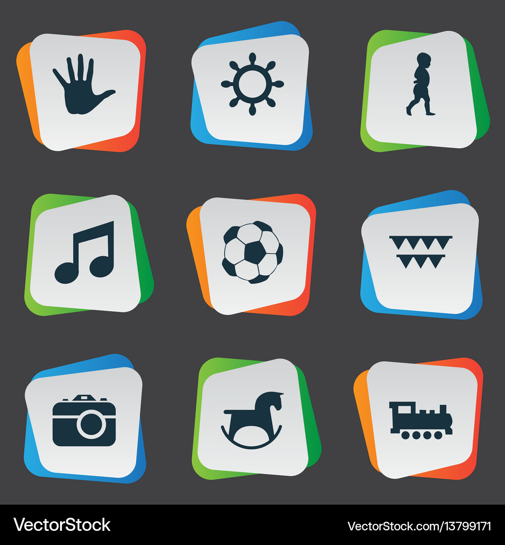 Set of simple kid icons Royalty Free Vector Image