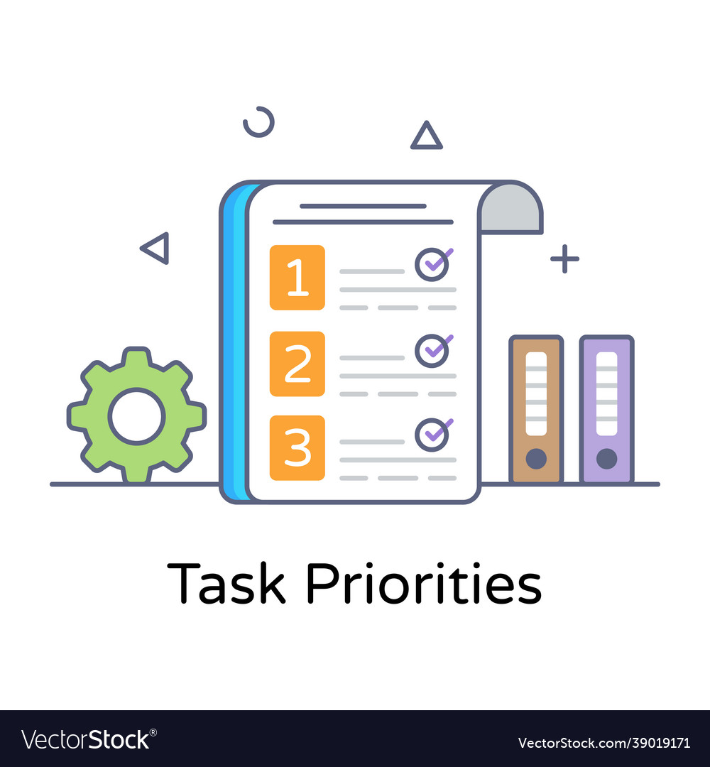 Task priorities Royalty Free Vector Image - VectorStock