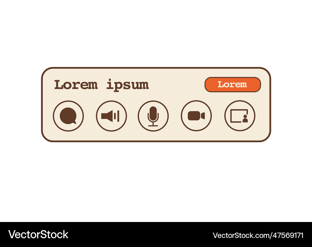 Video or audio call widget with outline icons Vector Image