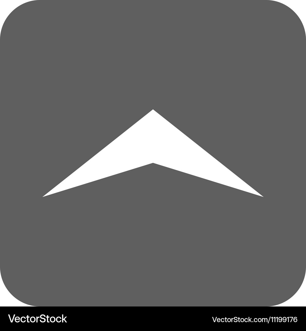 Arrowhead up flat squared icon Royalty Free Vector Image