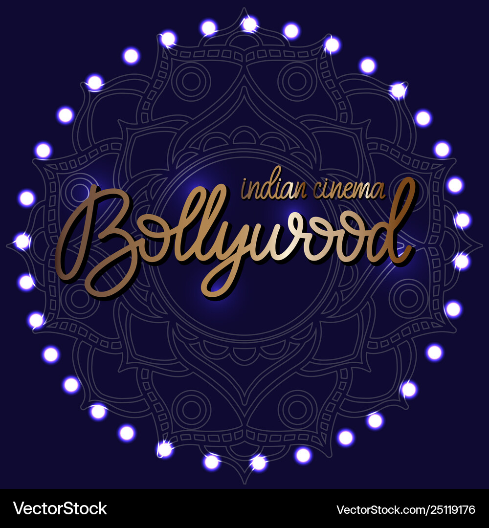 Bollywood indian cinema lettering image Royalty Free Vector