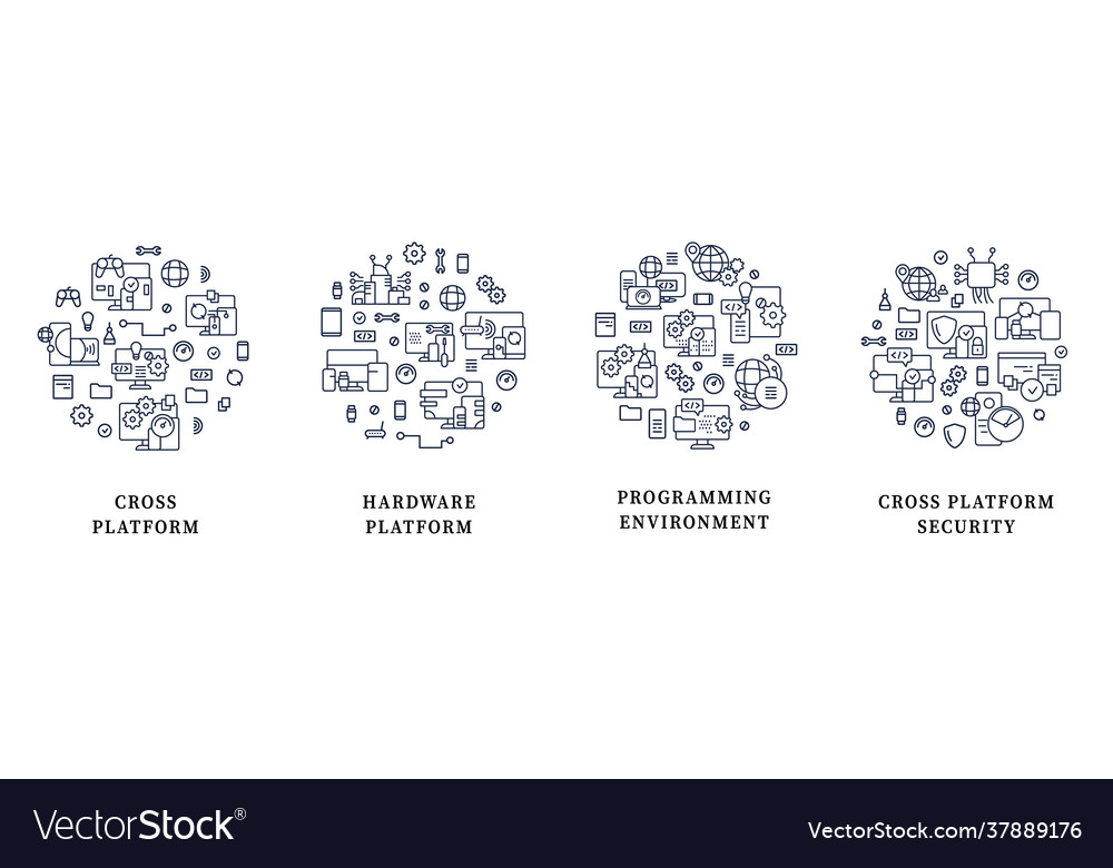 Cross platform circle posters Royalty Free Vector Image