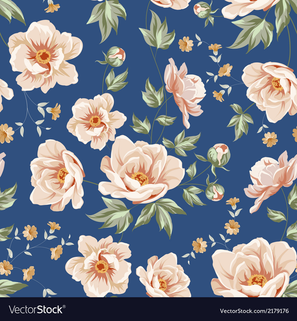 Floral tile pattern Royalty Free Vector Image - VectorStock