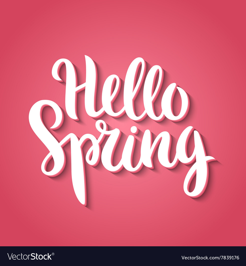 Hello spring phrase Royalty Free Vector Image - VectorStock