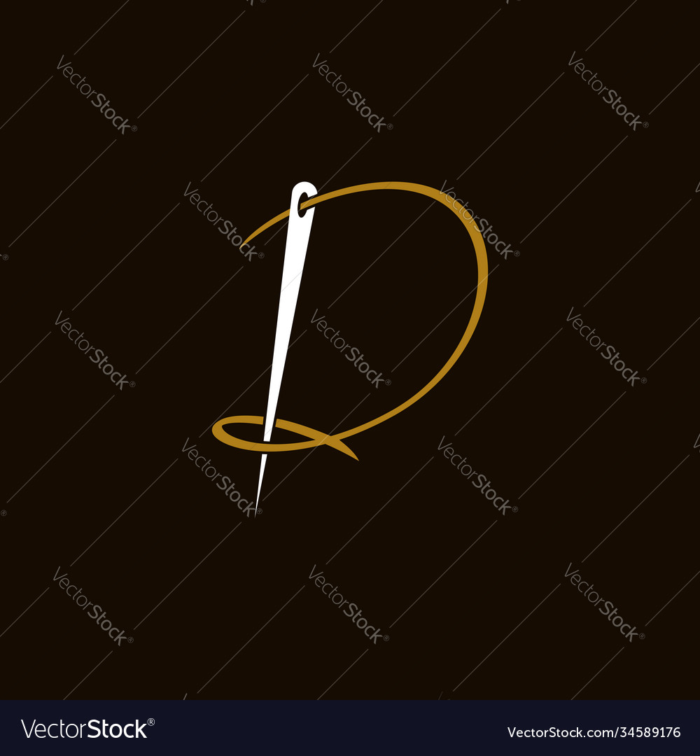 Initial needle d Royalty Free Vector Image - VectorStock