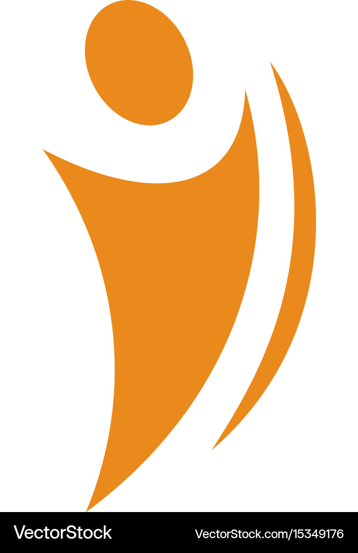 Isolated abstract orange color human body Vector Image