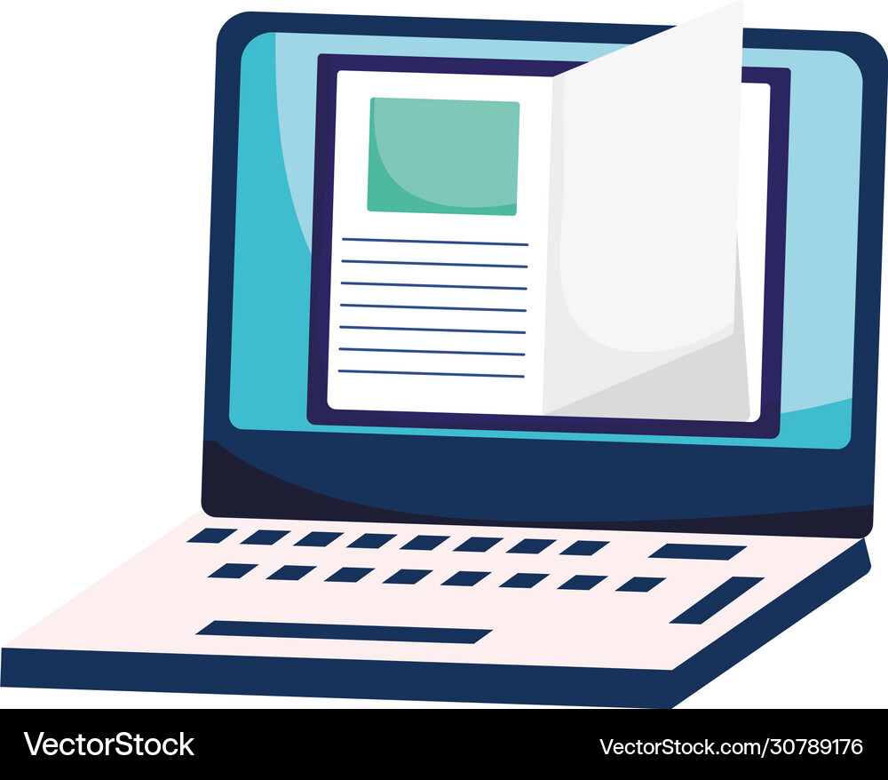 Isolated ebook and laptop design Royalty Free Vector Image