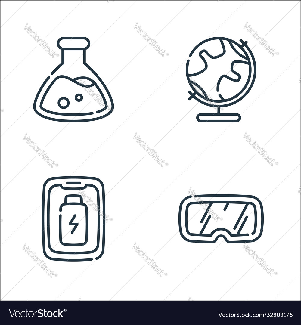 Nerd line icons linear set quality line set Vector Image