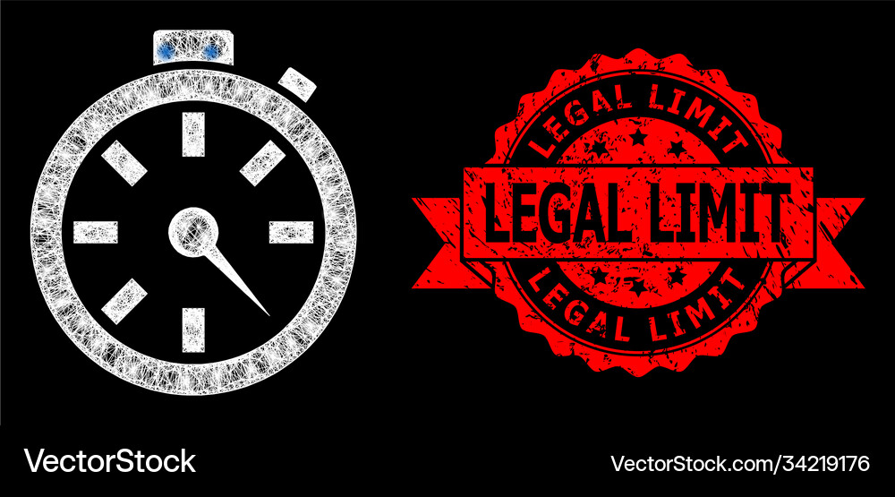 Rubber legal limit seal and bright web network Vector Image