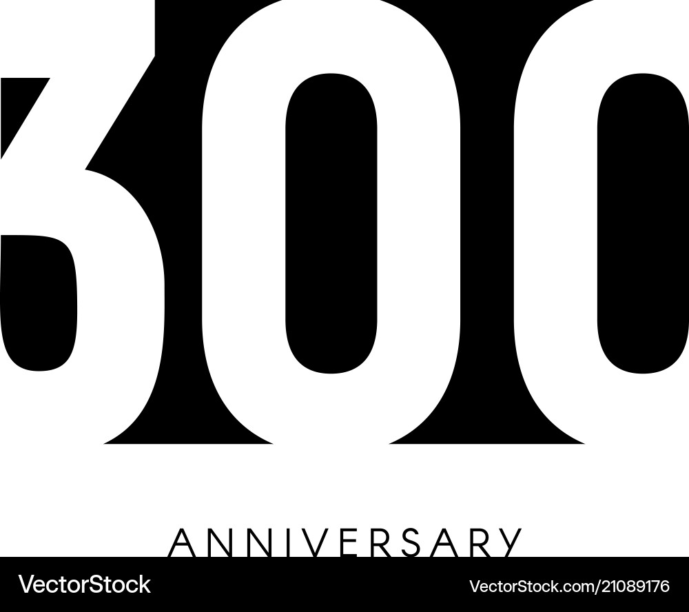 Three hundred anniversary minimalistic logo Vector Image