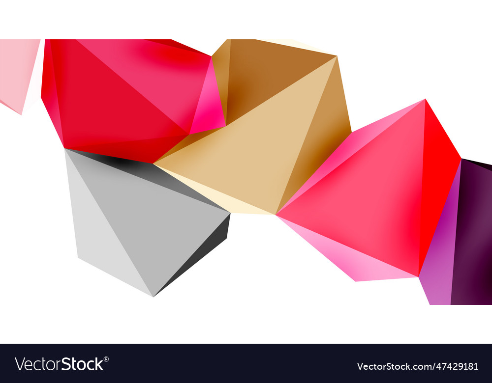 3d low poly triangle design elements Royalty Free Vector