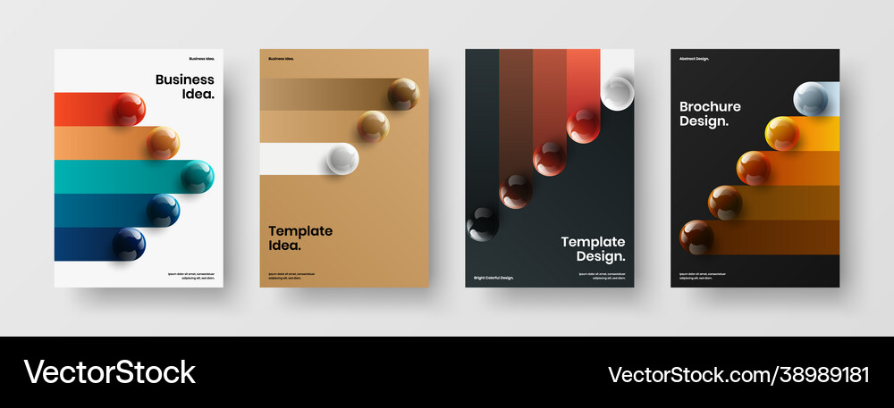 Amazing annual report design template collection Vector Image