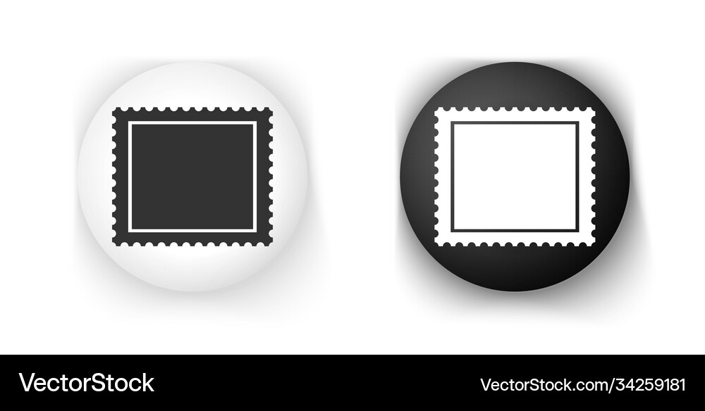 Black and white postal stamp icon isolated Vector Image