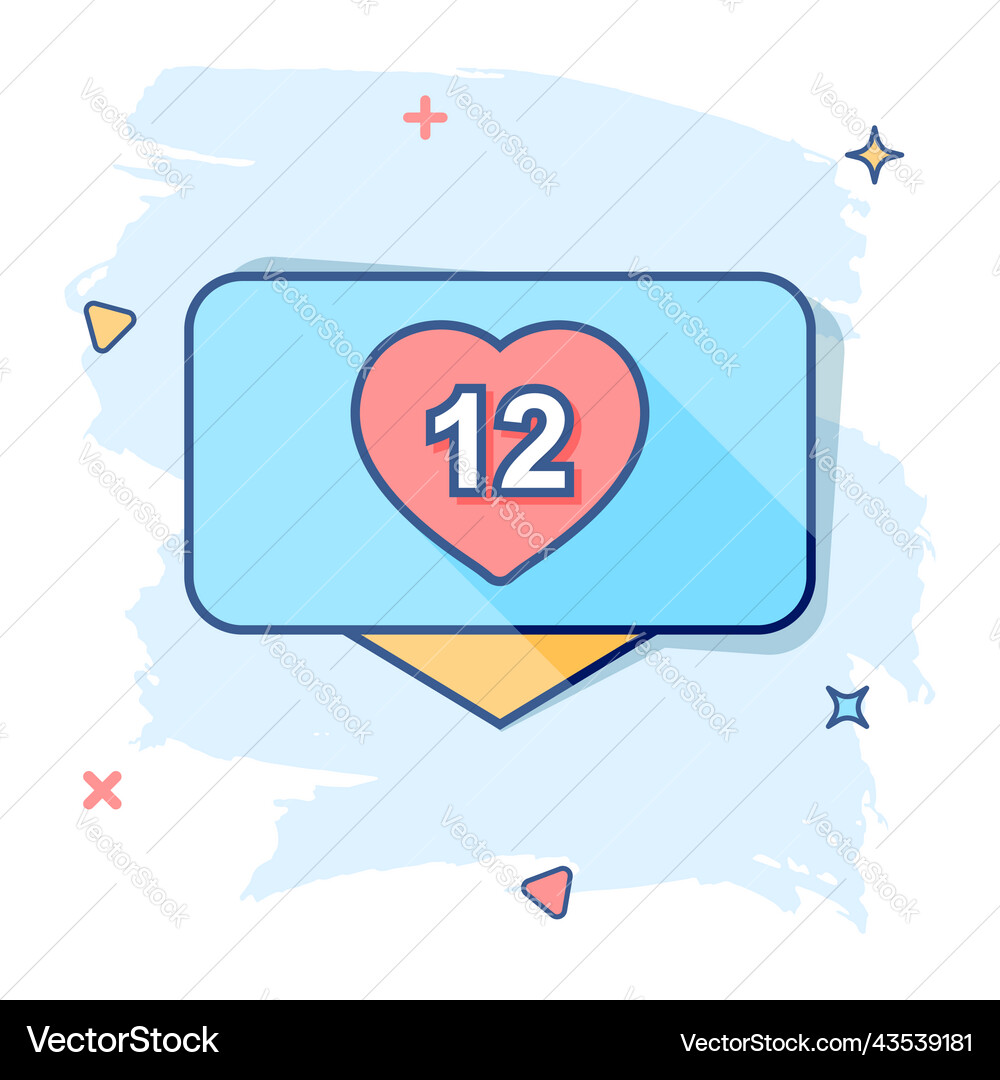Cartoon like comment follower icon in comic style Vector Image