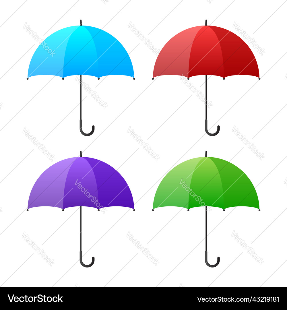 Colorful umbrella icon in flat design Royalty Free Vector