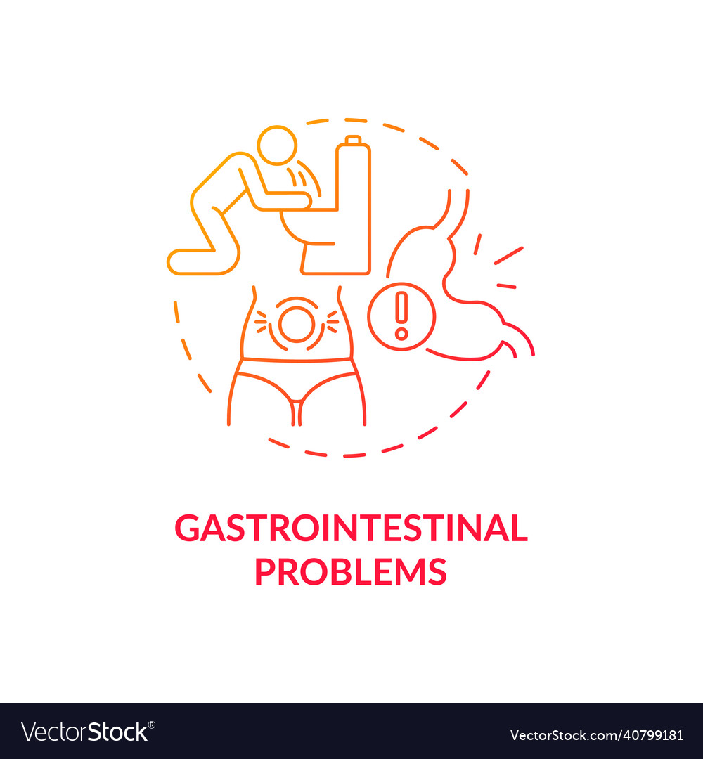 Gastrointestinal problems red gradient concept Vector Image