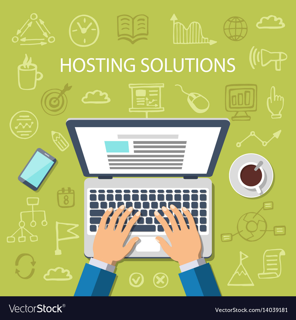 Hosting solutions concept Royalty Free Vector Image