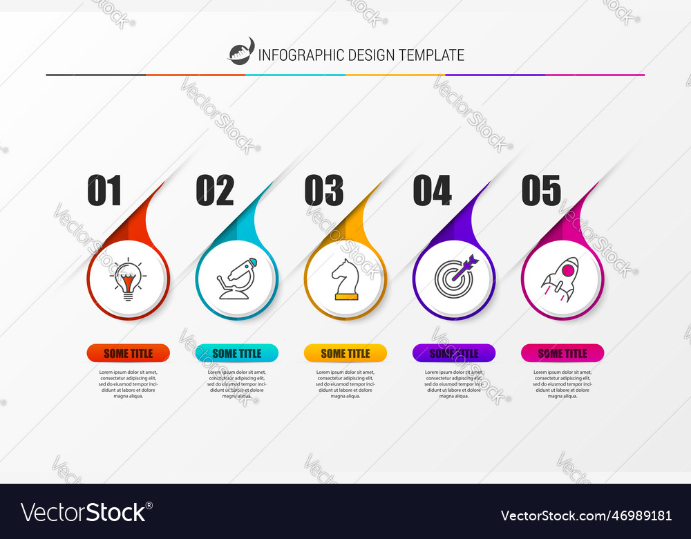 Infographic design template with 5 steps Vector Image