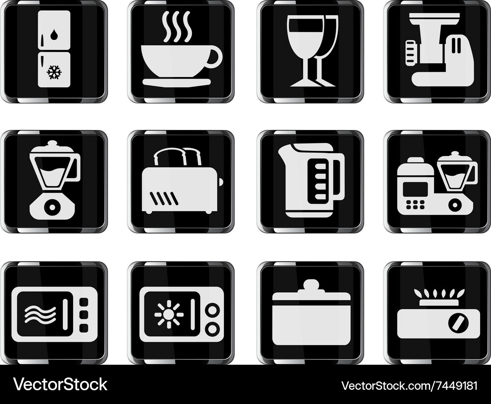 Kitchen utensils icon set Royalty Free Vector Image