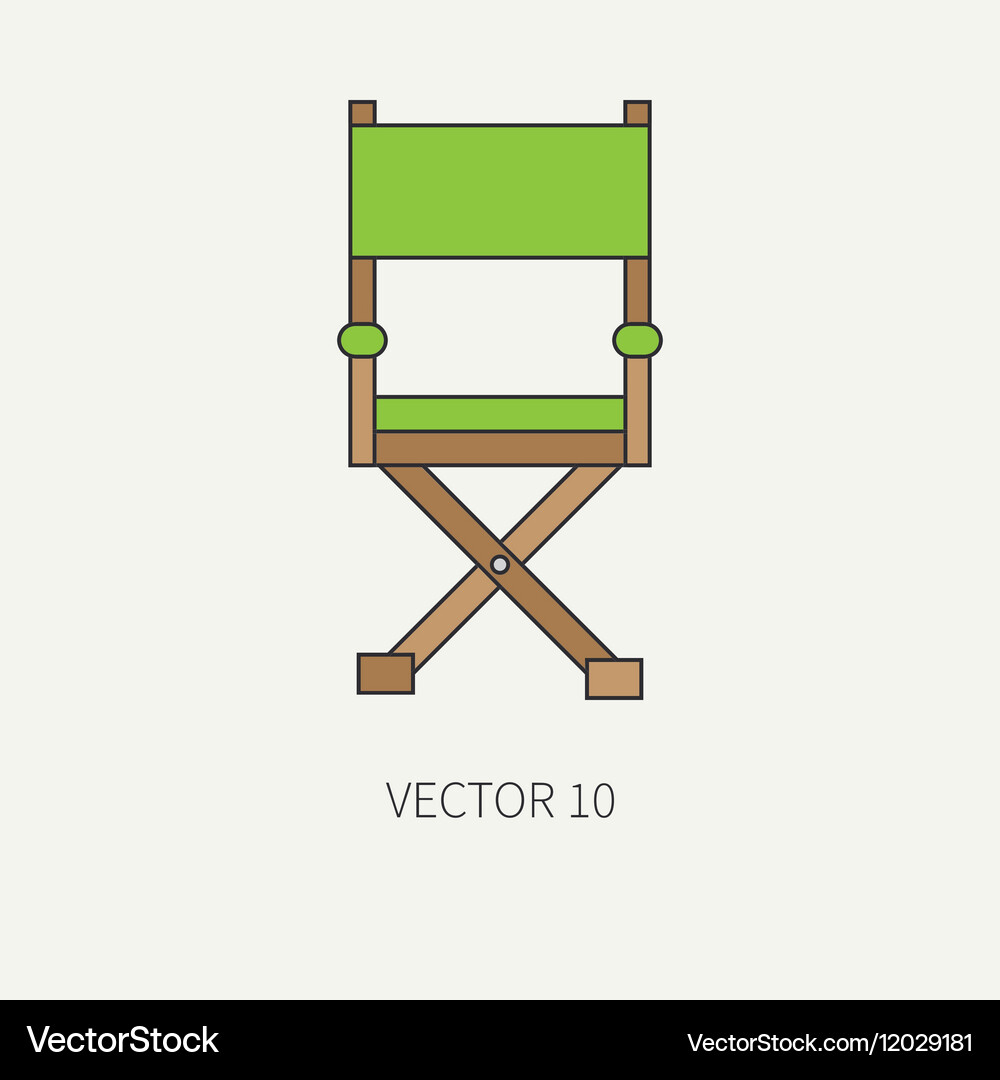 Line flat color icon elements of filmmaking Vector Image