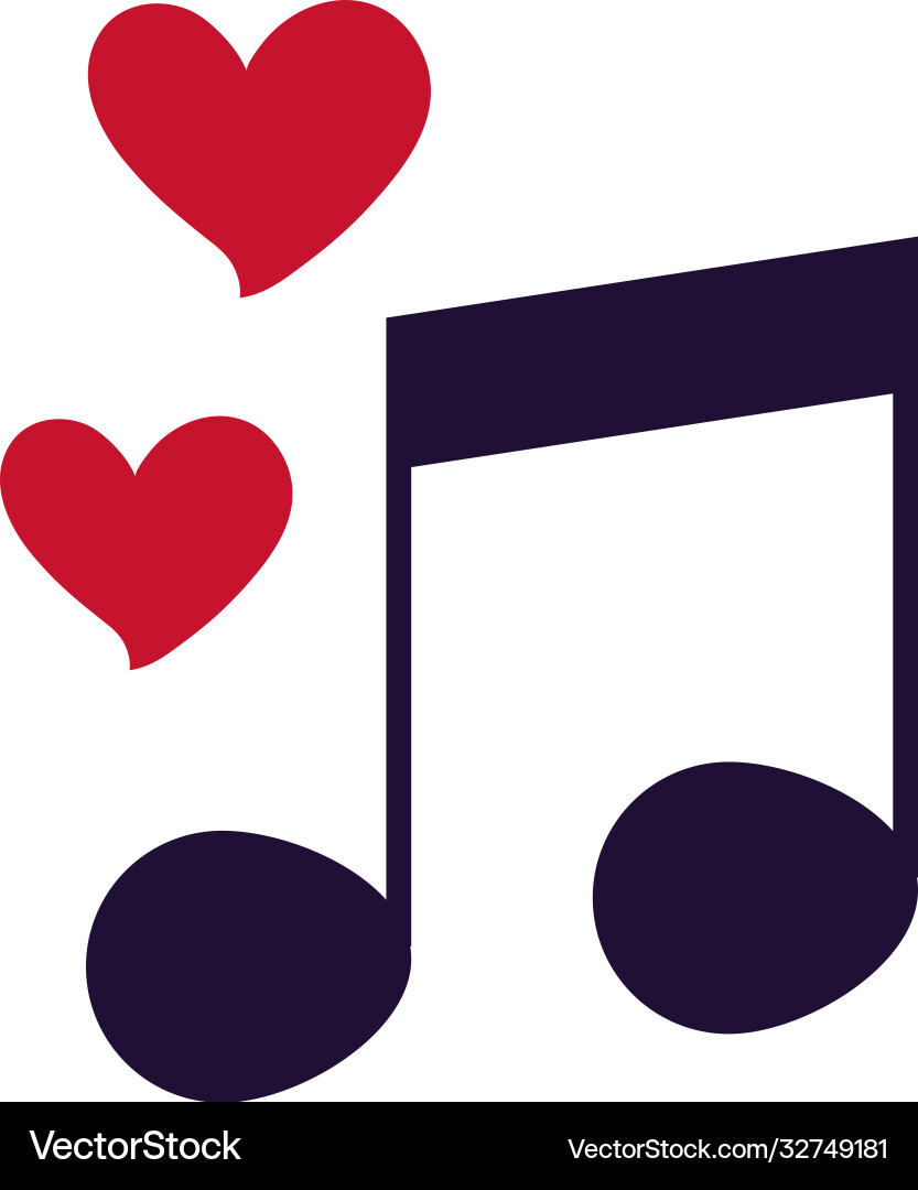 Love heart romantic feeling note music melody flat