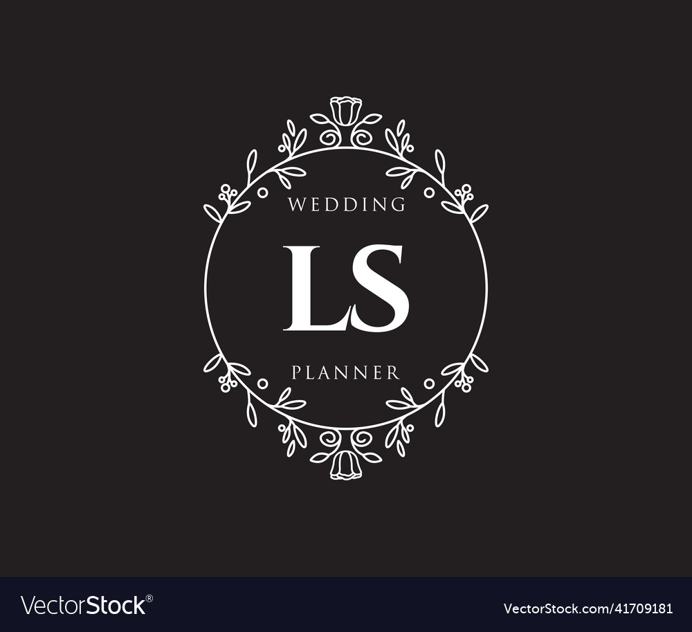 Ls initials letter wedding monogram logos Vector Image