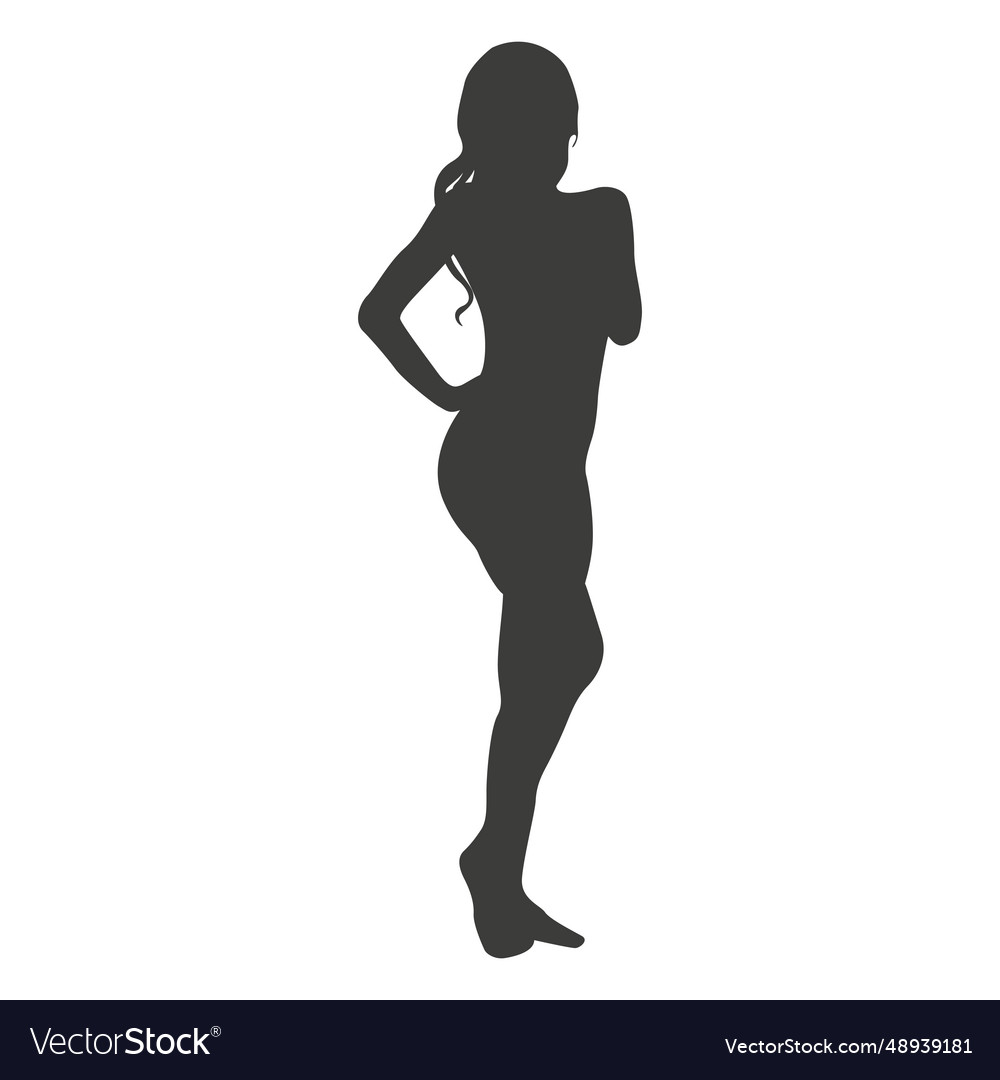 Nude Girl Silhouette Royalty Free Vector Image