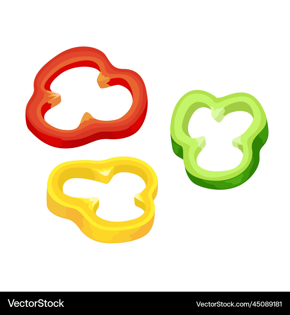 Paprika vegetable slice cooking ingredient symbol Vector Image