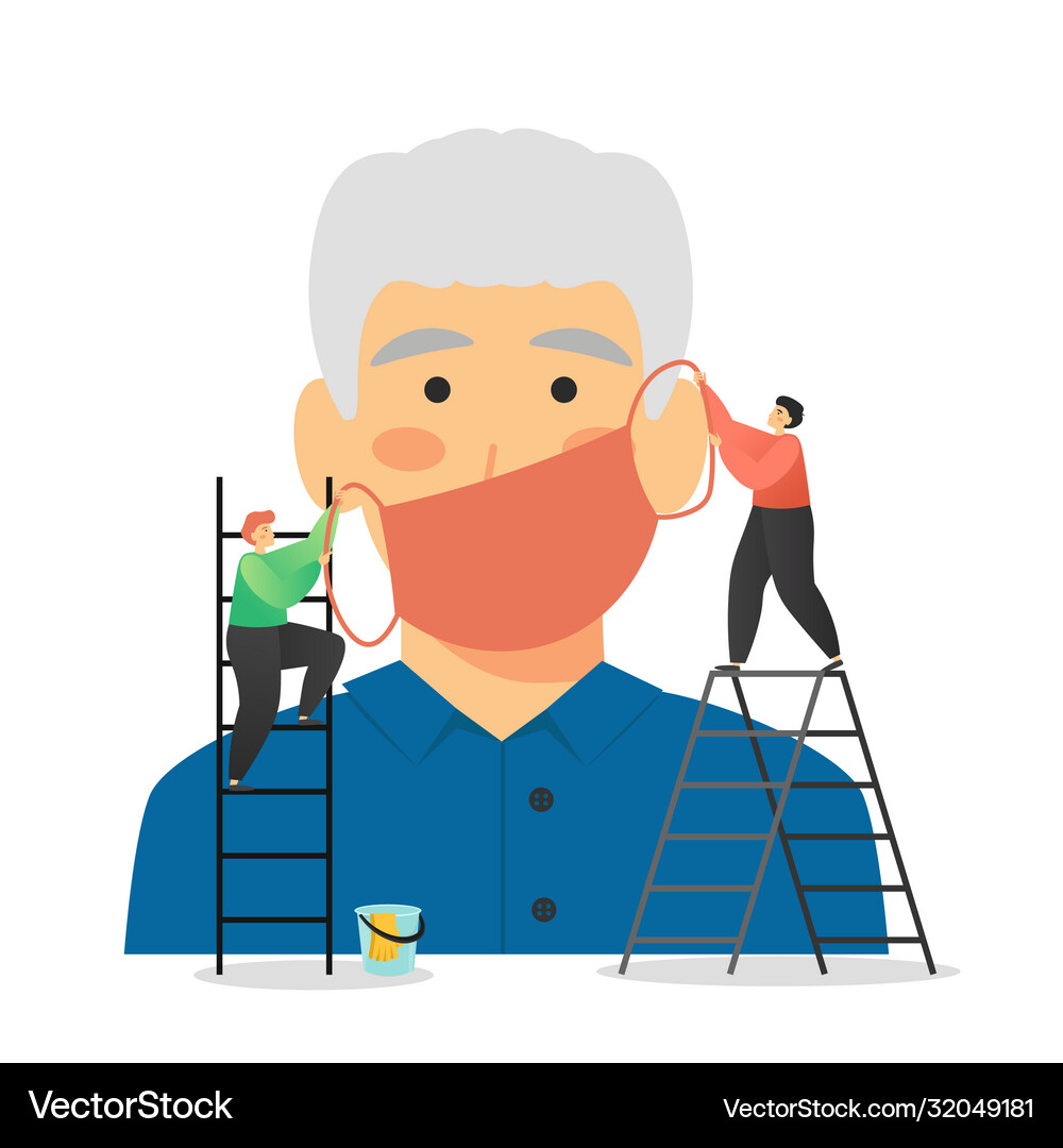 Security anti virus medical face mask flat Vector Image