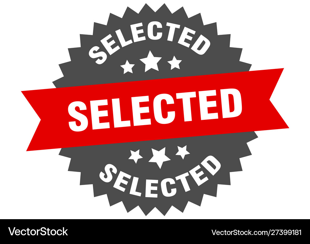 Selected sign red-black circular band Royalty Free Vector