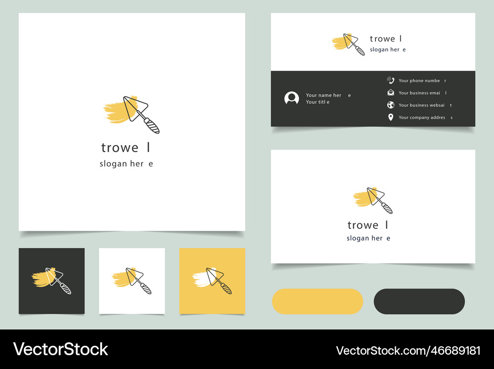 Trowel logo design with editable slogan branding Vector Image