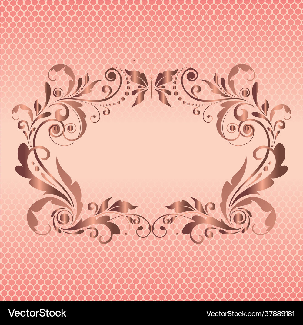 Vintage floral frame with lacy background Vector Image