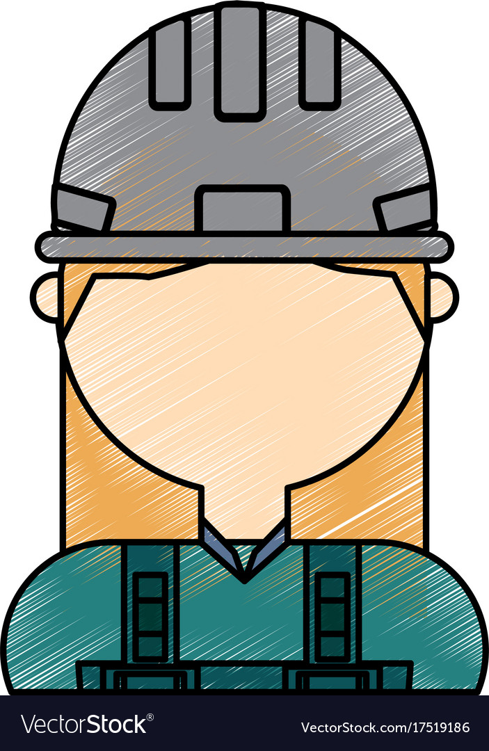 Construction Worker Doodle Royalty Free Vector Image