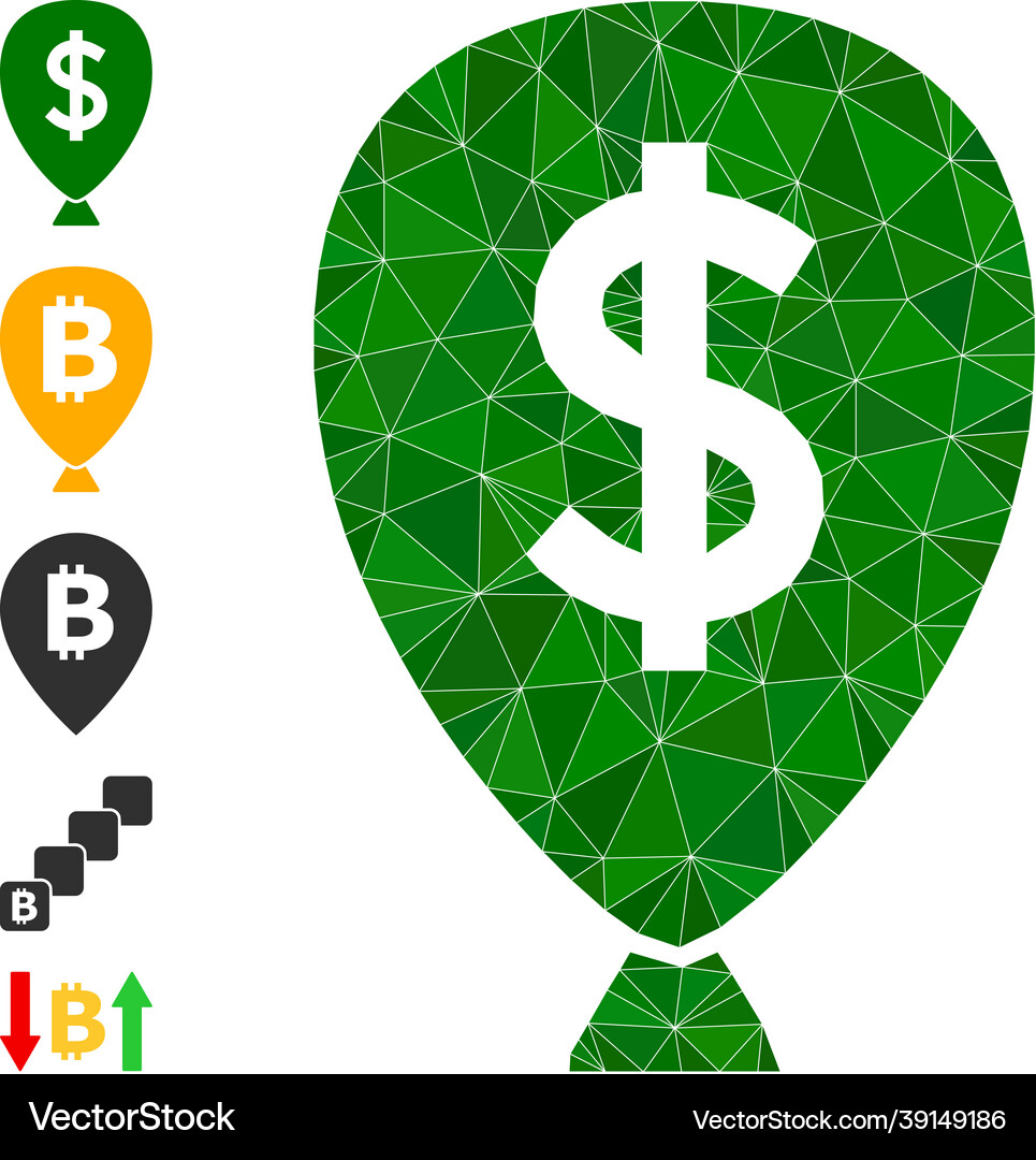 Financial inflation balloon polygonal icon Vector Image