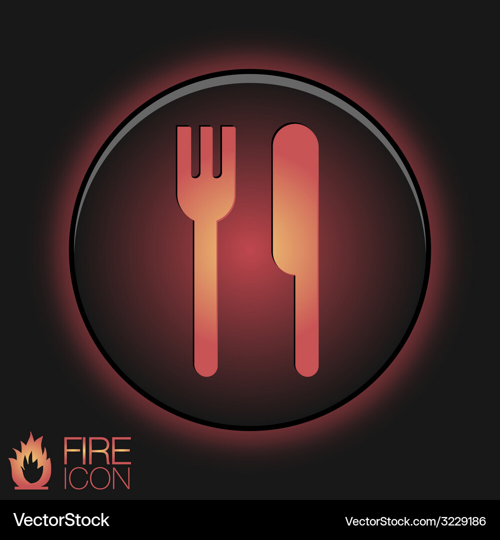Fork and knife symbol lunch cutlery Royalty Free Vector