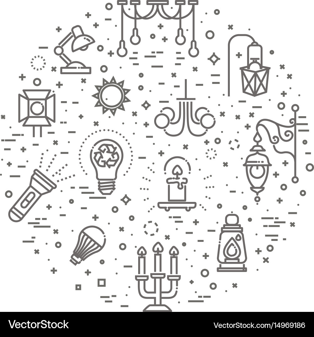 Lamp flat icon set Royalty Free Vector Image - VectorStock