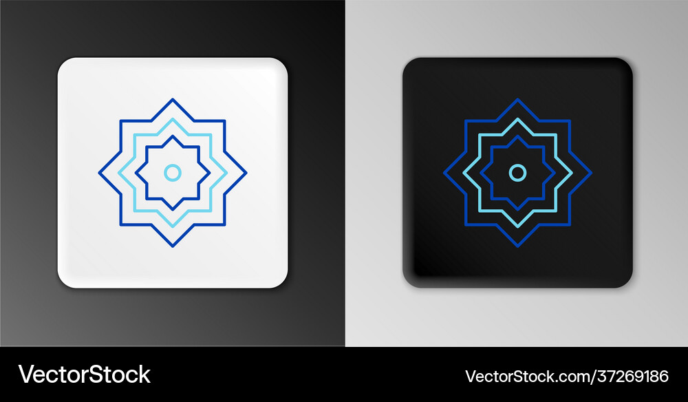 Line islamic octagonal star ornament icon isolated
