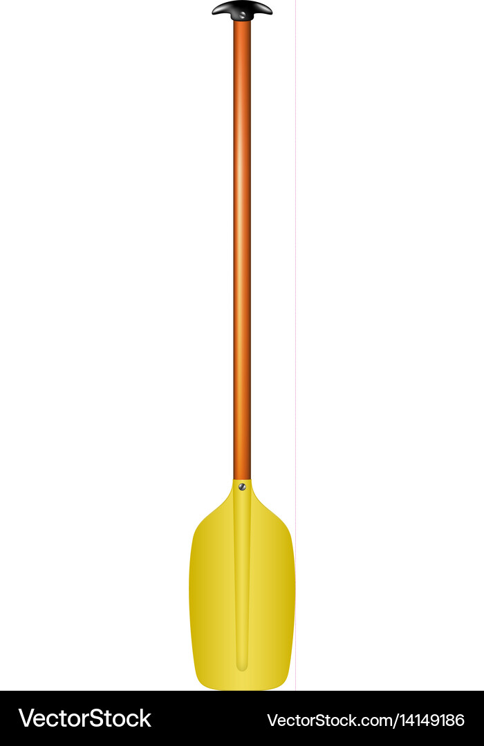 Sporting oar in yellow design with wooden handle Vector Image