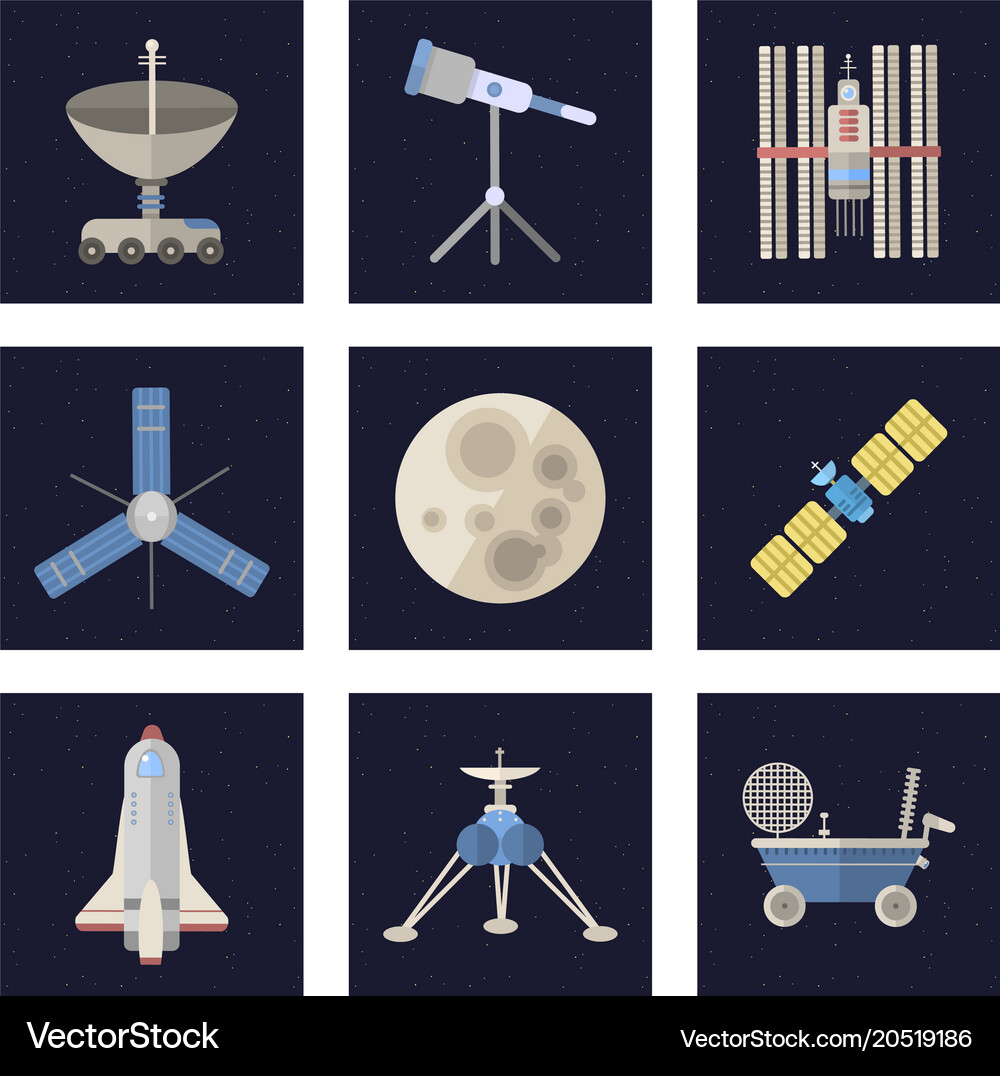 Stylish space ship constellation astrology radar Vector Image